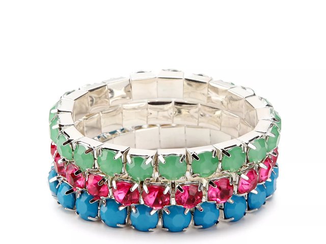 One Wink Three Strand Stretch Bracelet Set Free Shipping Dsw
