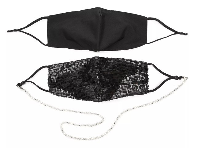 Marcus Adler Sequin Face Mask And Chain Set 2 Pack Free Shipping Dsw