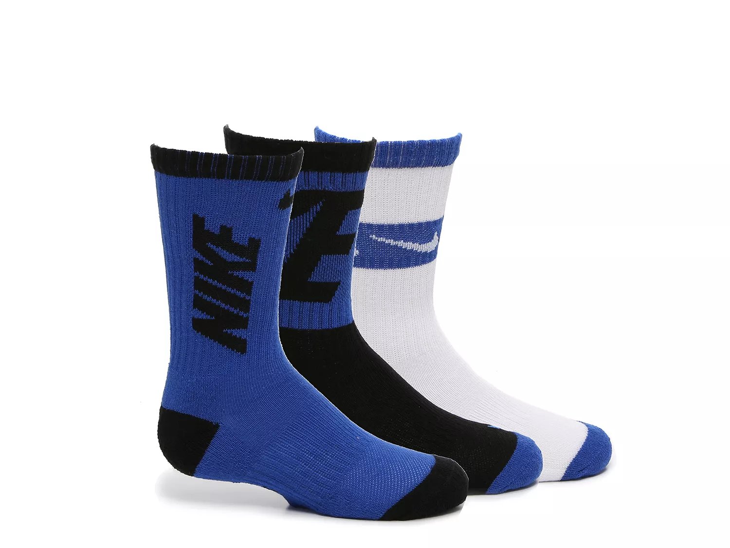 Nike Logo Kids' Crew Socks - 3 Pack - Free Shipping | DSW