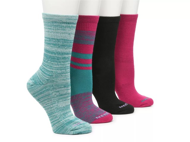 Merrell Ribbed Women's Crew Socks - 4 Pack - Free Shipping | DSW