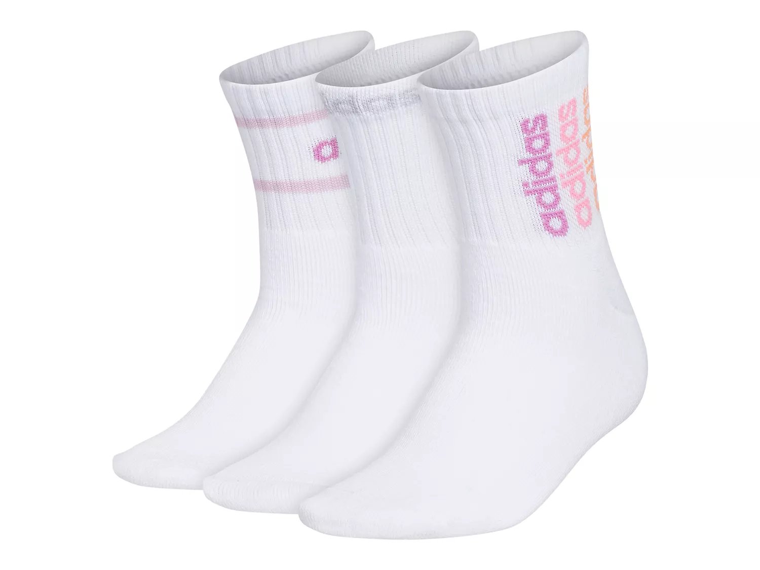 adidas Sport Linear Women's High Quarter Ankle Socks - 3 Pack - Free ...