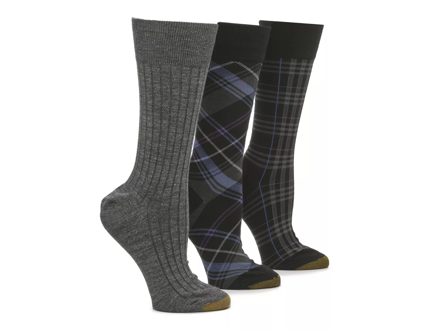 Gold Toe Plaid Men's Crew Socks - 3 Pack - Free Shipping | DSW