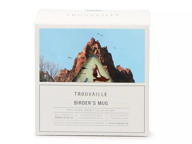 TROUVAILLE Bird Watcher Coffee Mug & Brush Pen - Free Shipping | DSW