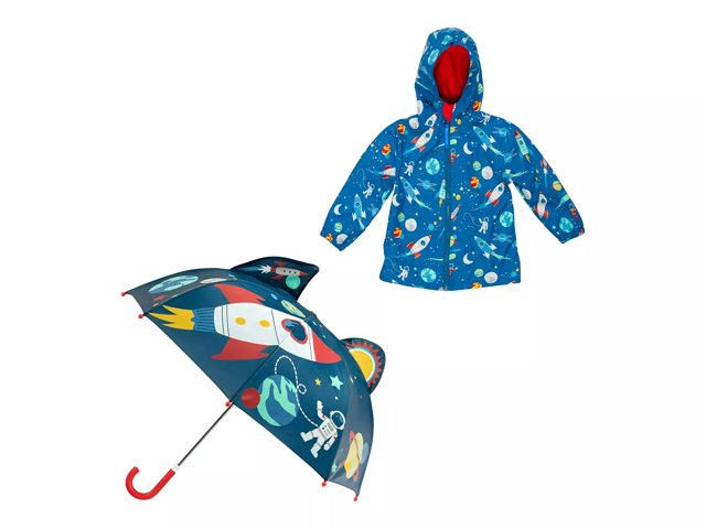Stephen Joseph Space Kids' 3T Raincoat & Umbrella Set - Free Shipping | DSW