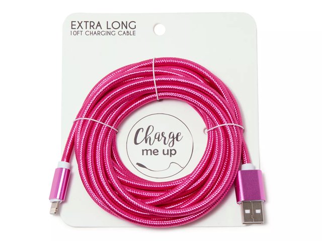OK Originals Hot Pink 10ft Lightning Charging Cable - Free Shipping | DSW