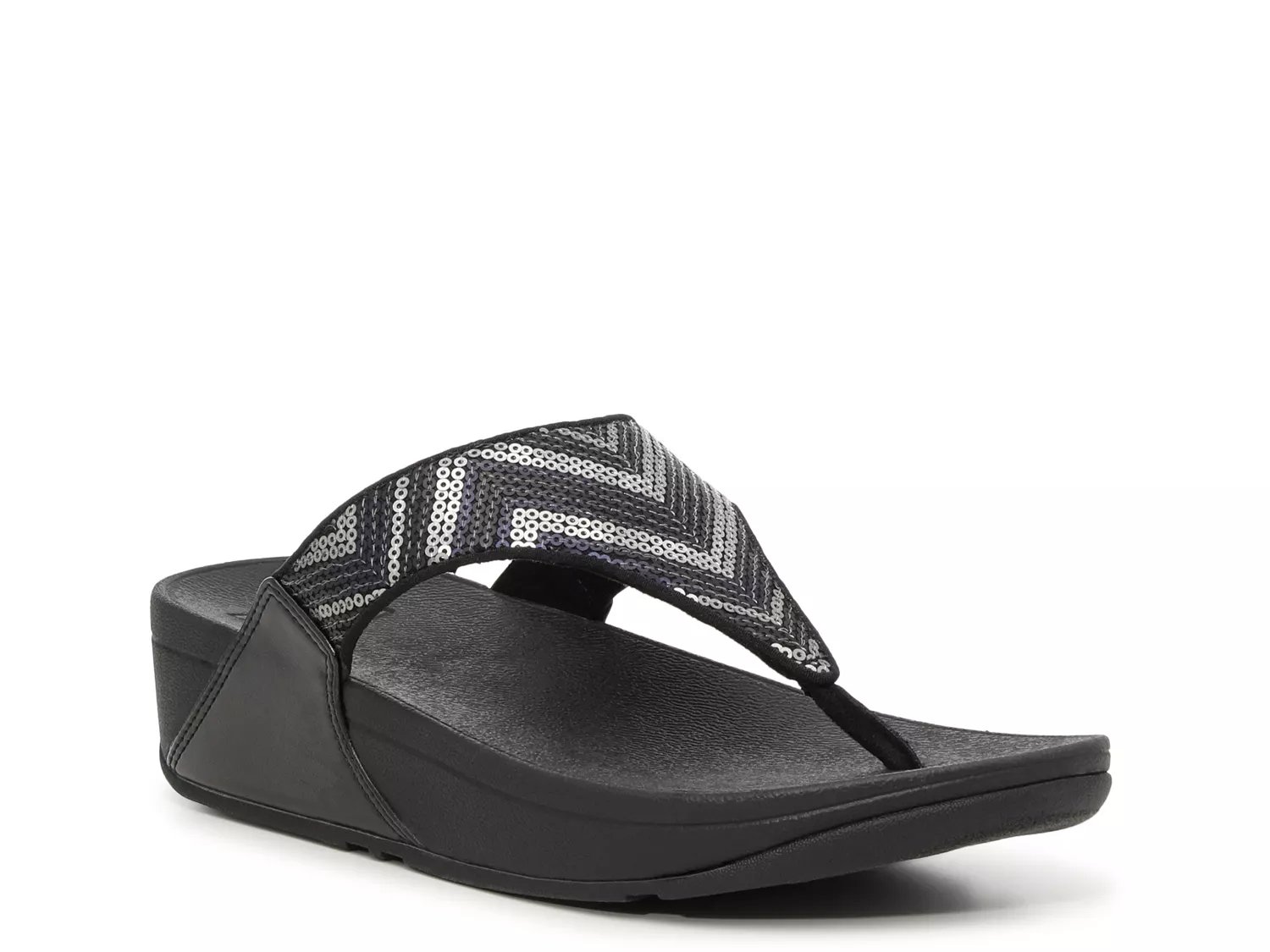 FitFlop Lulu Sequin Wedge Sandal - Free Shipping | DSW