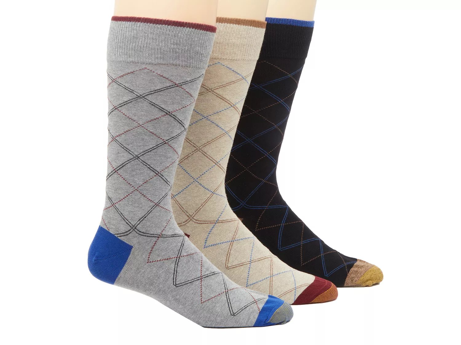 Gold Toe Argyle Men's Crew Socks - 3 Pack - Free Shipping | DSW
