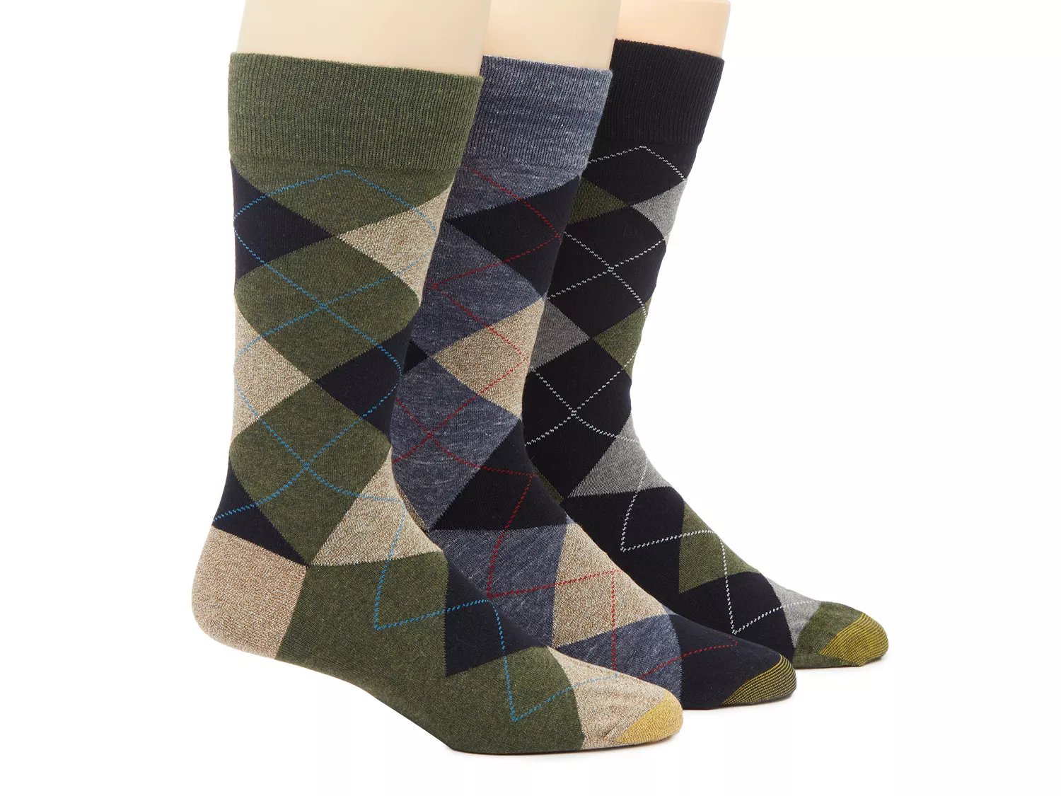 Gold Toe Argyle Men's Crew Socks - 3 Pack - Free Shipping | DSW