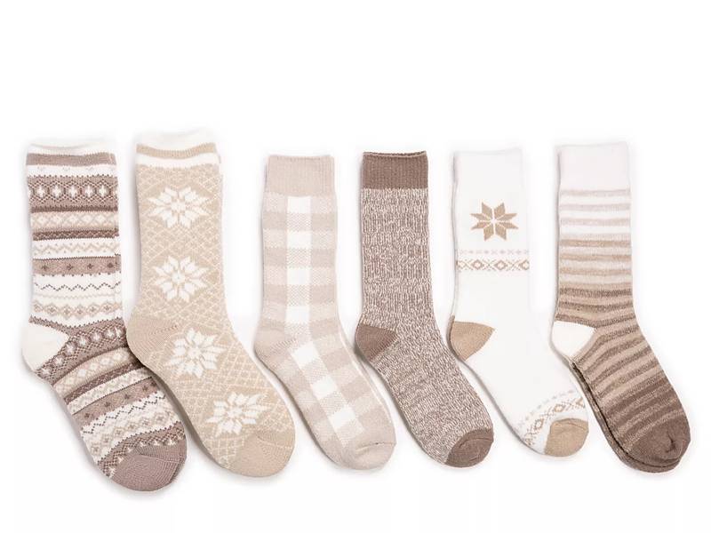 Crown Vintage Neutrals Waffle Womens Crew Socks 5 Pack Free