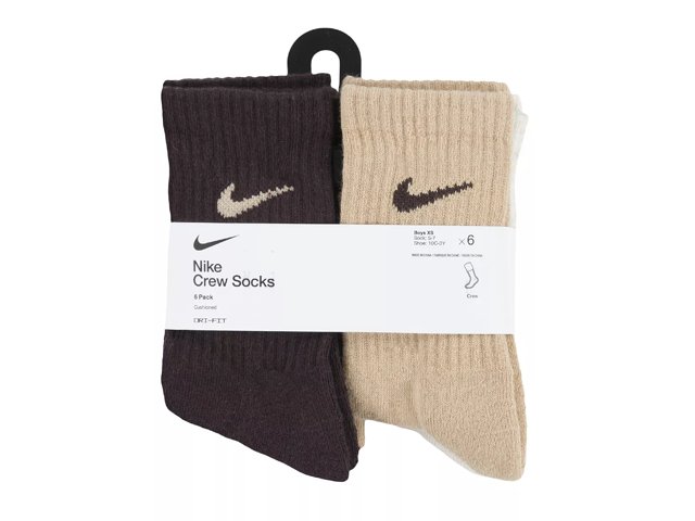 Nike Performance Kids' Crew Socks - 6 Pack - Free Shipping | DSW