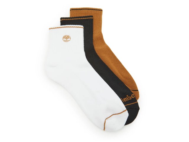 Timberland Cushioned Logo Men s Quarter Crew Socks 3 Pack