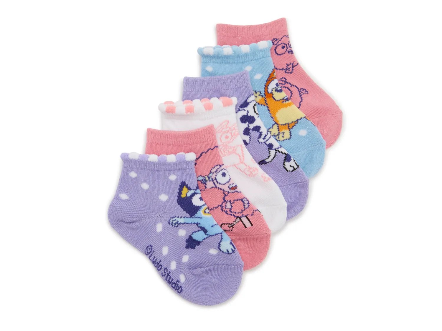Bluey Bluey Scalloped Kids' Ankle Sock - 6 Pack - Free Shipping | DSW