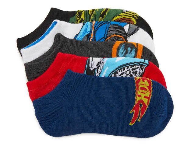 High Point Design Hot Wheels Kids' No Show Socks - 5 Pack - Free ...