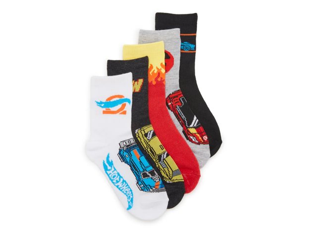 High Point Design Hot Wheels Kids' Crew Socks - 5 Pack - Free Shipping ...