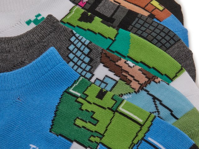 Minecraft Minecraft Kids' No Show Socks - 6 Pack - Free Shipping | DSW