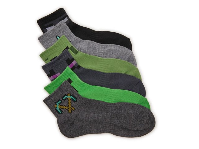 Minecraft Minecraft Kids' Ankle Socks - 6 Pack - Free Shipping | DSW