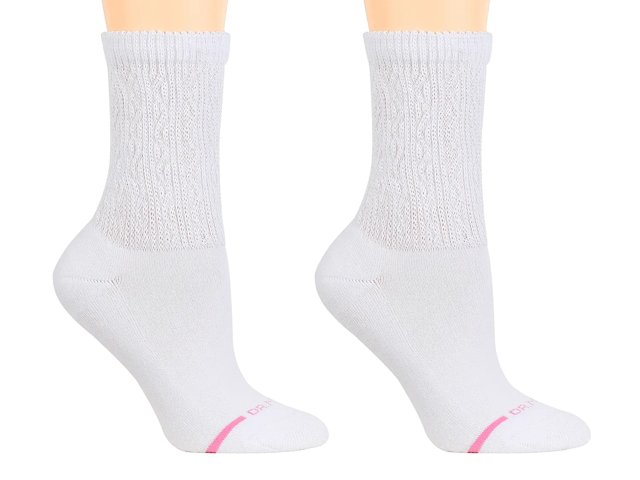 Dr. Motion Texture Cable Women's Crew Socks - 2 Pack - Free Shipping | DSW
