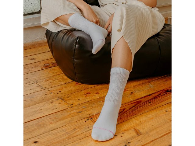 Dr. Motion Texture Cable Women's Crew Socks - 2 Pack - Free Shipping | DSW